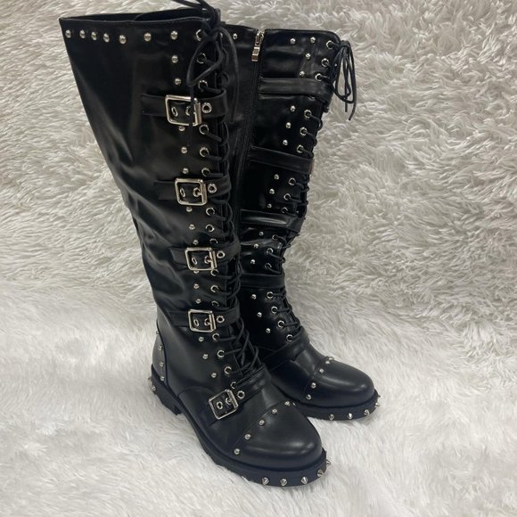 Shoes | Bambi Alternative Punk Boots With Metal Studs | Poshmark